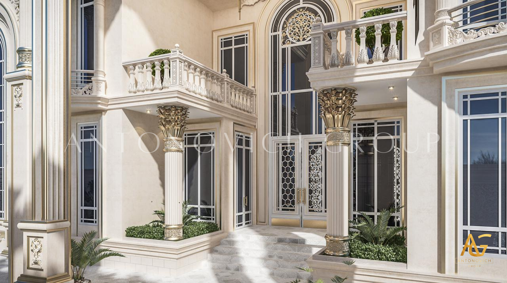 Luxurious exterior modern house design in Saudi Arabia