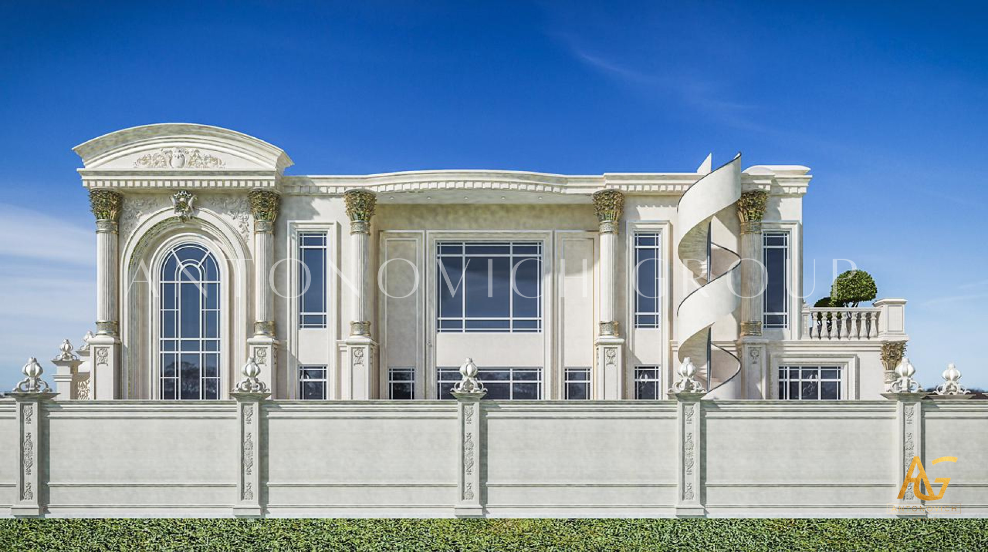 Luxurious exterior modern house design in Saudi Arabia