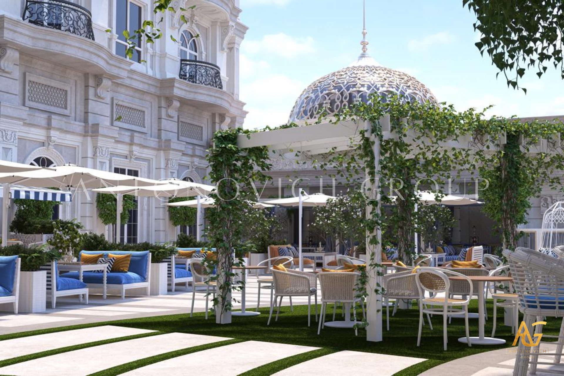 Restaurant & Hotel Interior Design | Open terrace Restaurant in Dubai