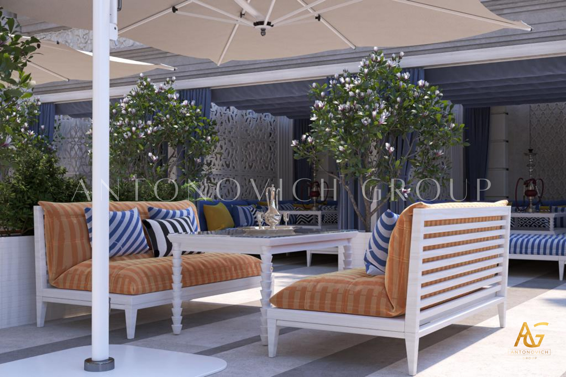 Restaurant & Hotel Interior Design | Open terrace Restaurant in Dubai