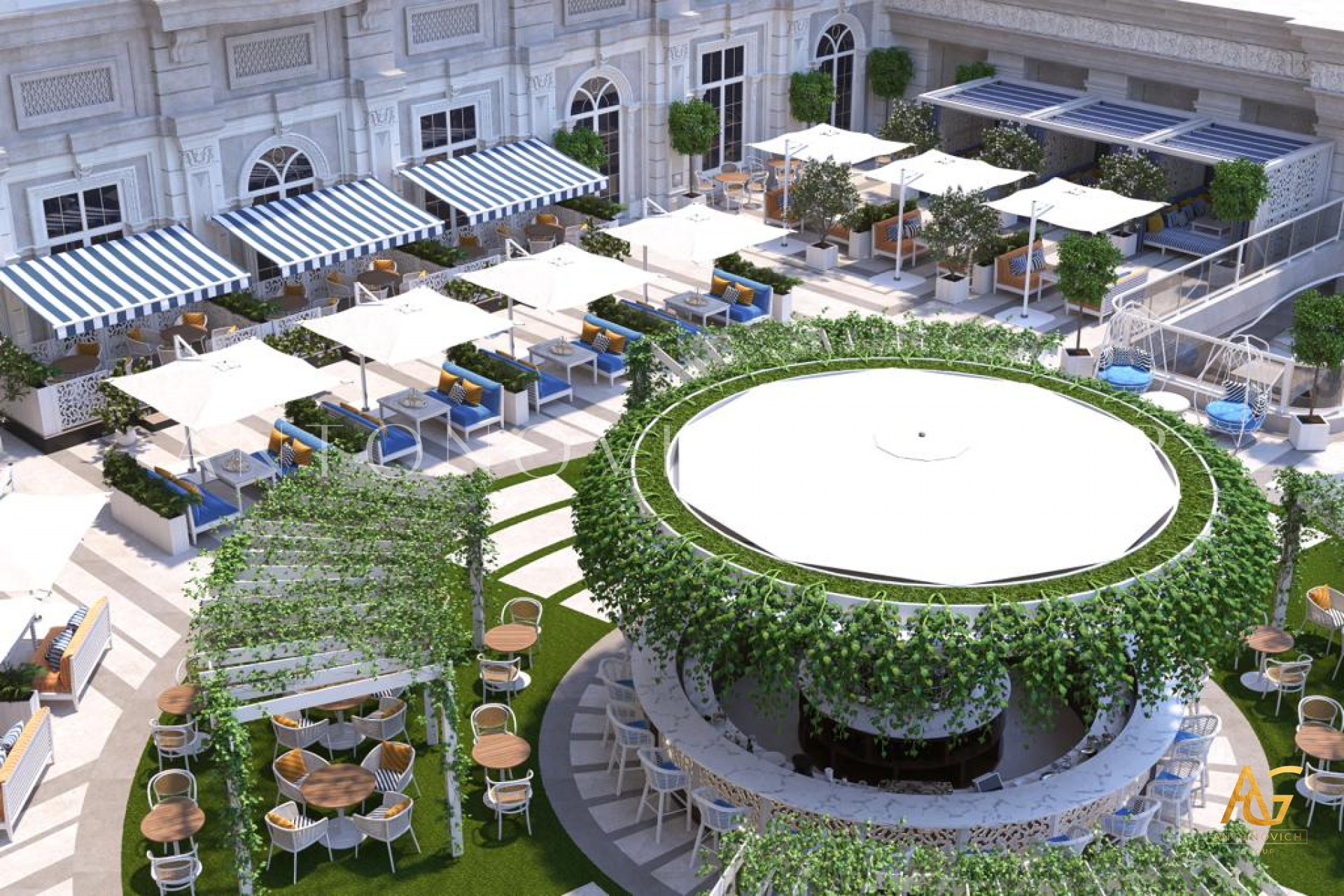 Restaurant & Hotel Interior Design | Open terrace Restaurant in Dubai