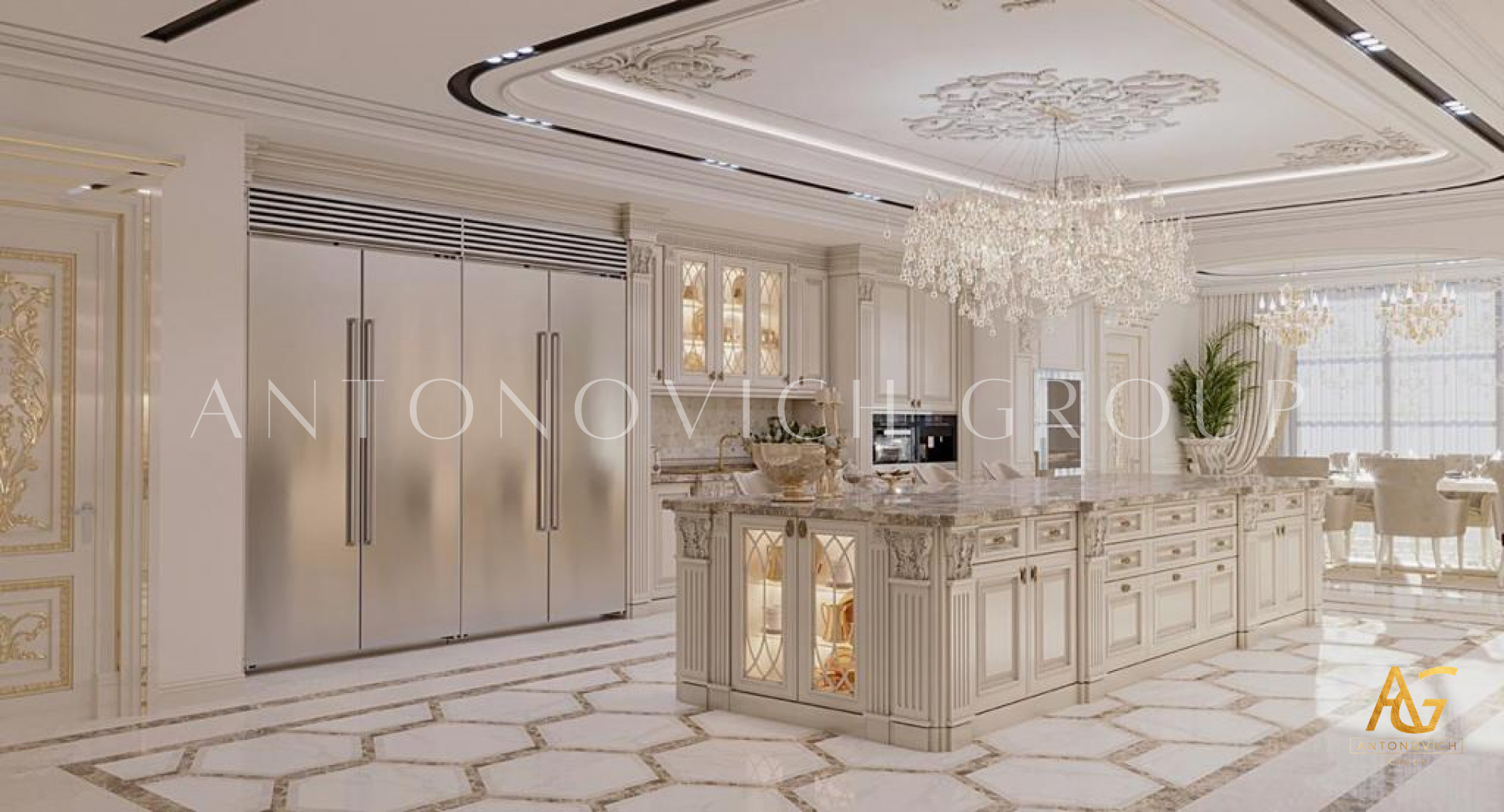 DELICATE INTERIOR DESIGN FOR LUXURY KITCHEN