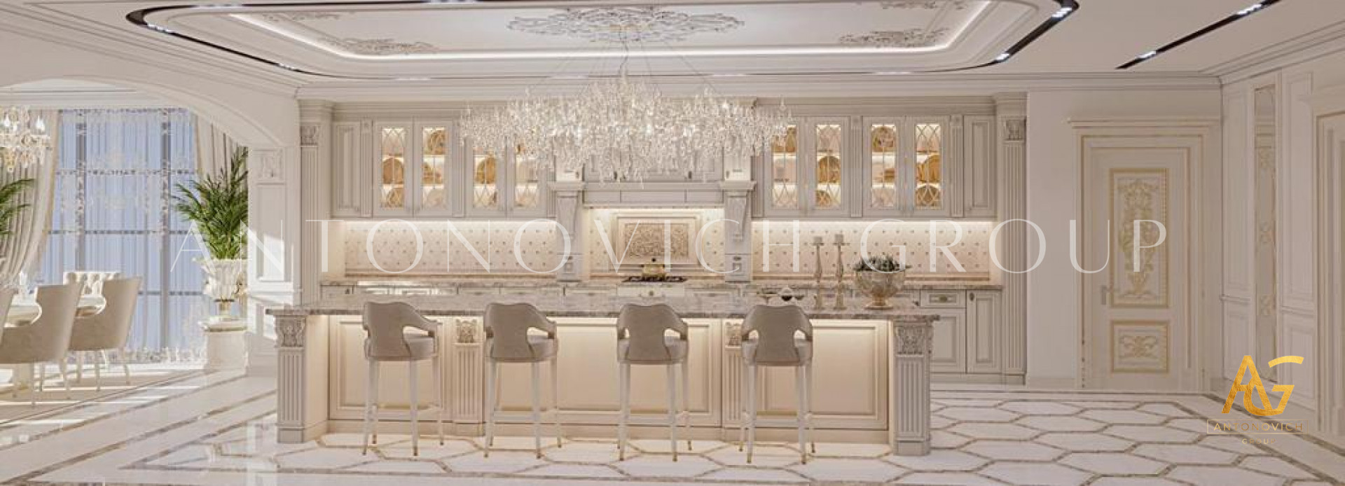DELICATE INTERIOR DESIGN FOR LUXURY KITCHEN