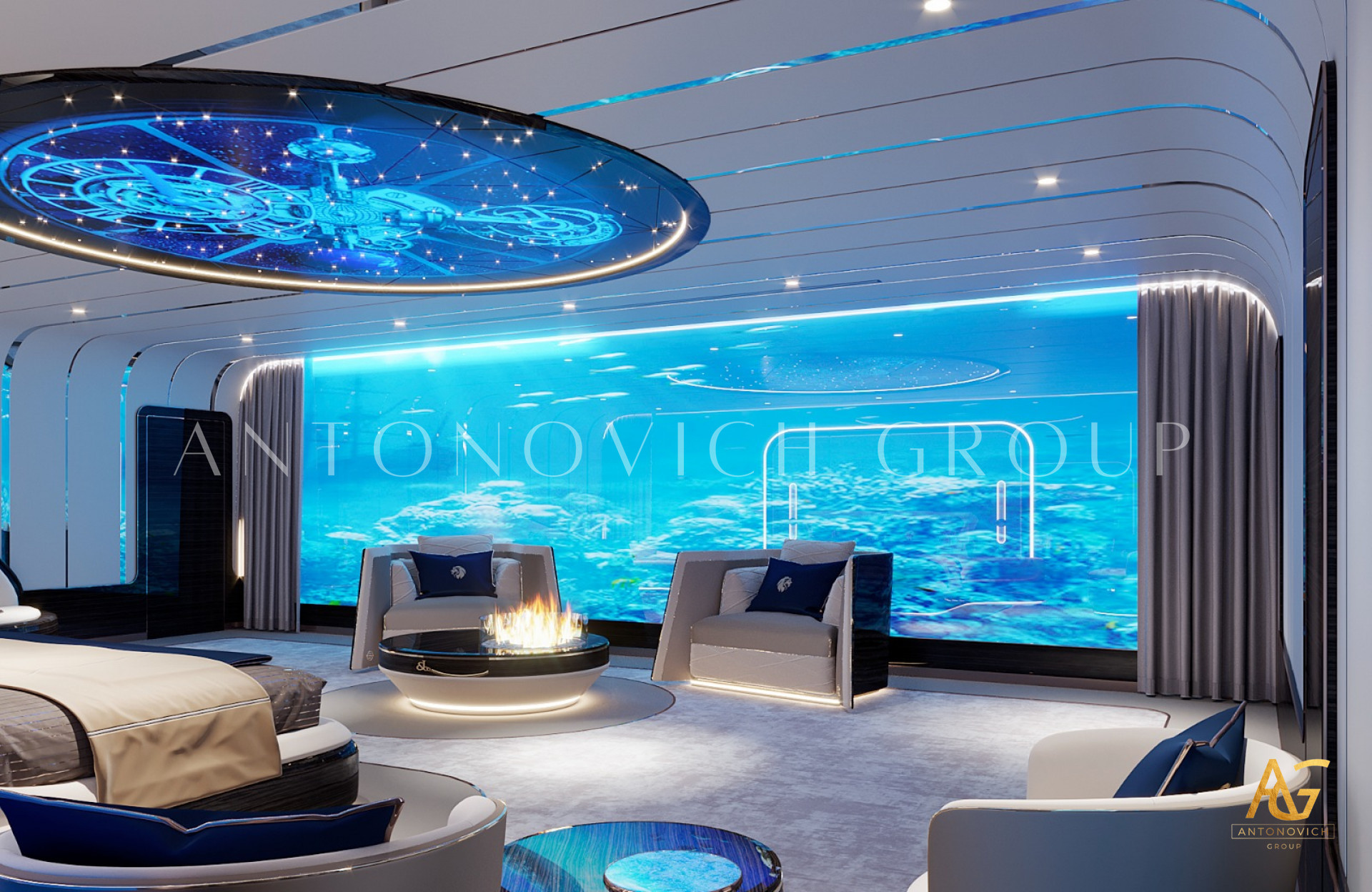 Under Water Bedroom Interior Design