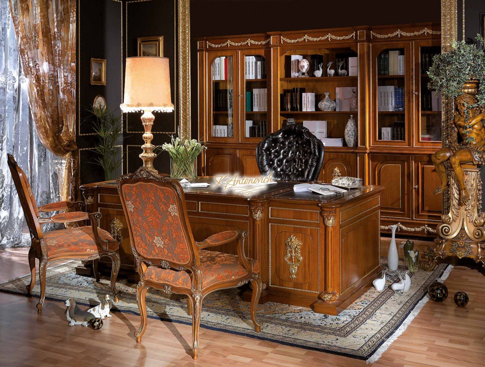 Office interiors in classic style