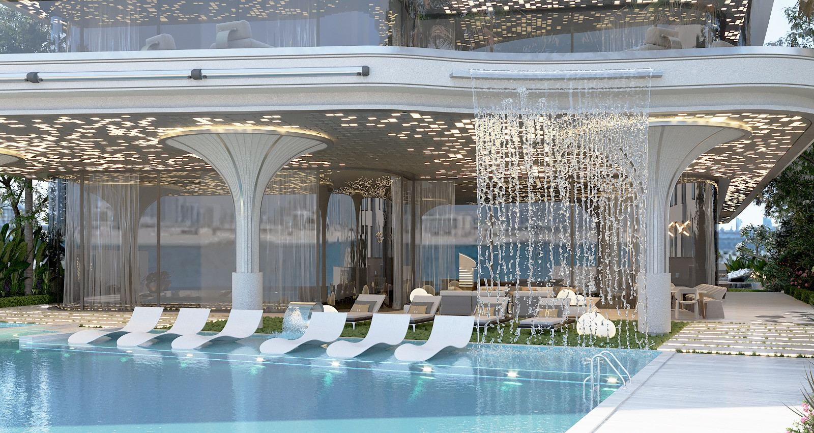 Modern Landscape Infinity Pool Build in Dubai