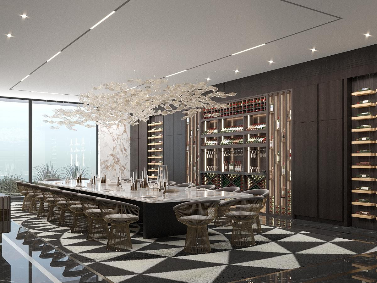 Customized Lighting and Furniture for Dining Room Interior Design